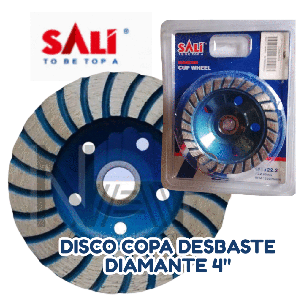 DISCO COPA DIAMANTADA 4 PULGADAS 105mm ABRASIVO DESBASTE GRANITO MÁRMOL HORMIGÓN - Apizco