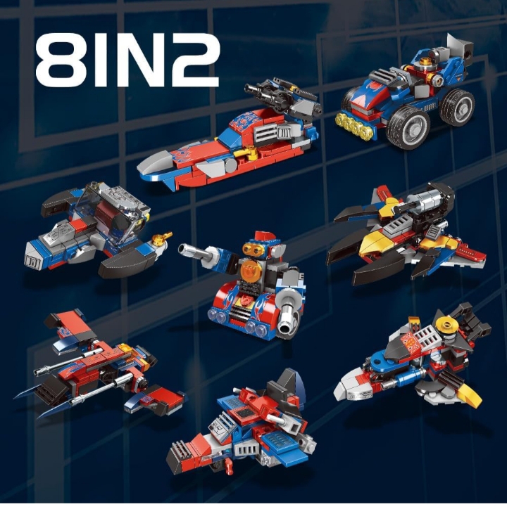 Set de bloques Transformers Optimus Prime 8 en 1 transformable robot y vehiculos - Apizco